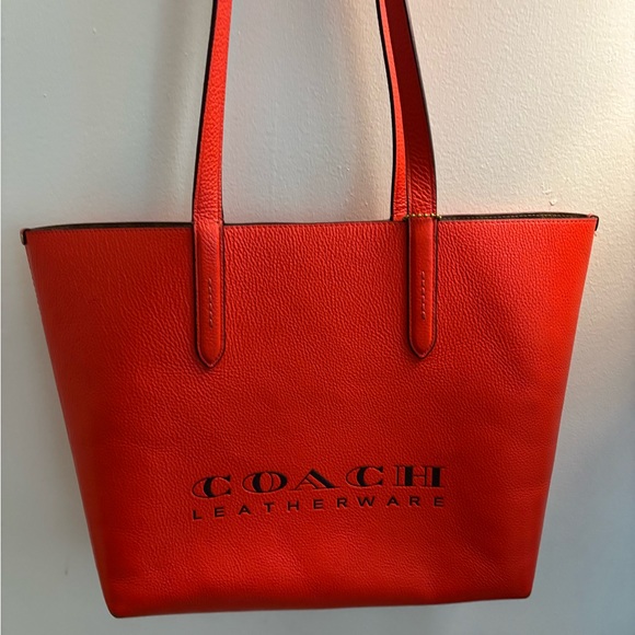 Coach | Bags | Coach Red Leather Tote Bag | Poshmark